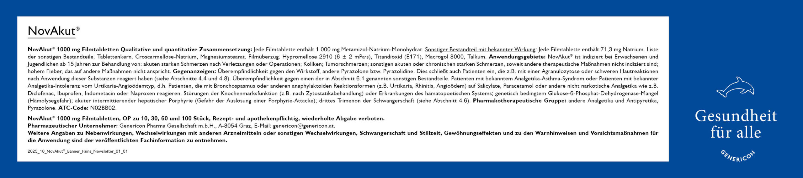 NovAkut® – das erste Marken-Metamizol mit 1000 mg [1] | P.A.I.N.S.